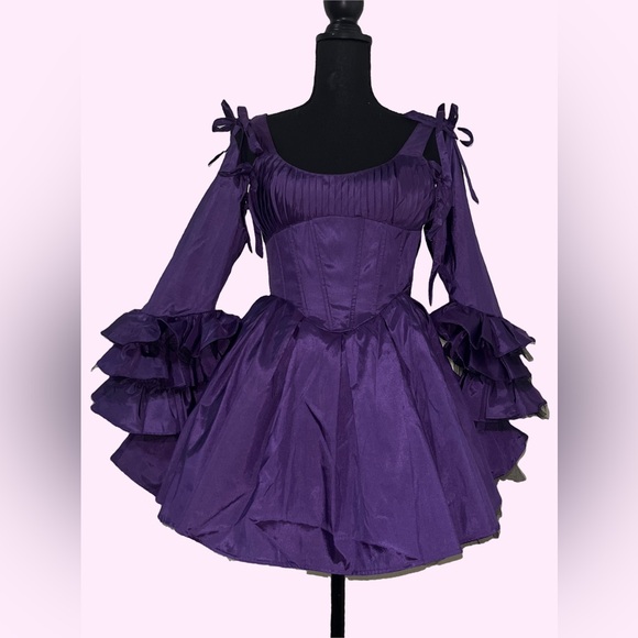 Dolls Kill | Dresses | Dolls Kill Widow Ruffle Sleeves Corset Gothic ...